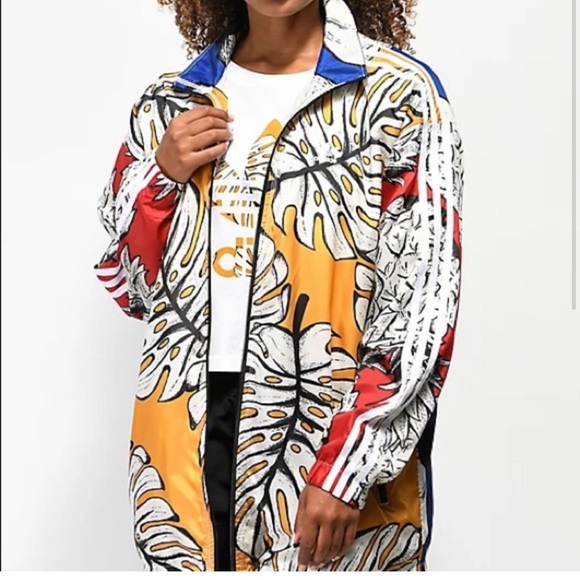 FARM Rio | Jackets & Coats | Farm Rio X Adidas Track Jacket Pineapple Monstera Pepper Vintage ...